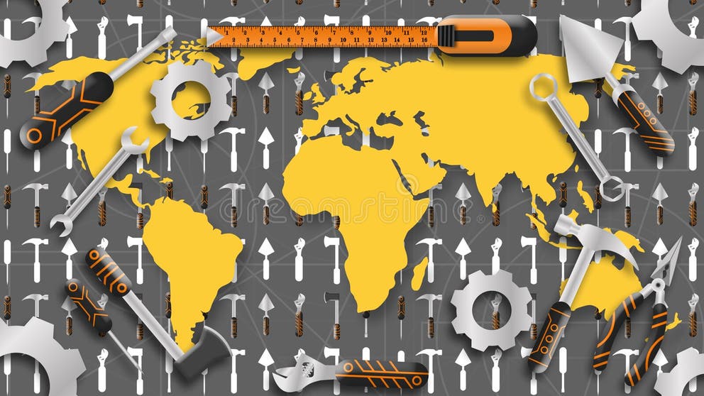Copy Space for International Labour Day with World Map Stock ...