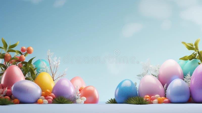 Copy Space, No Text, a Vibrant Easter Promo Poster. Design with Festive ...