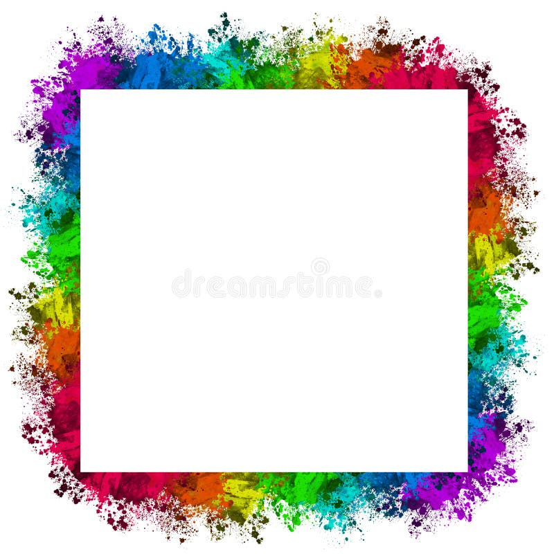 Colorful Paint Splatter Border Stock Illustration - Illustration of ...