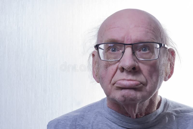 Portrait of an Old Man. Front View Stock Photo - Image of senior, white ...