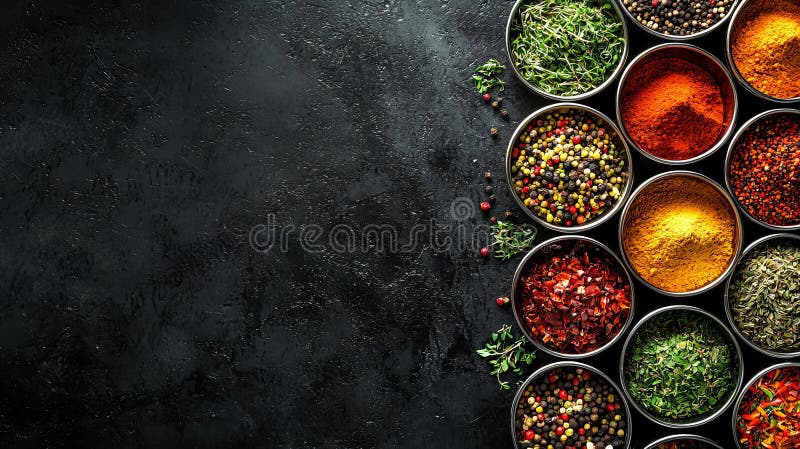 Copy Space is Provided Above the View for Indian Condiments. Stock ...