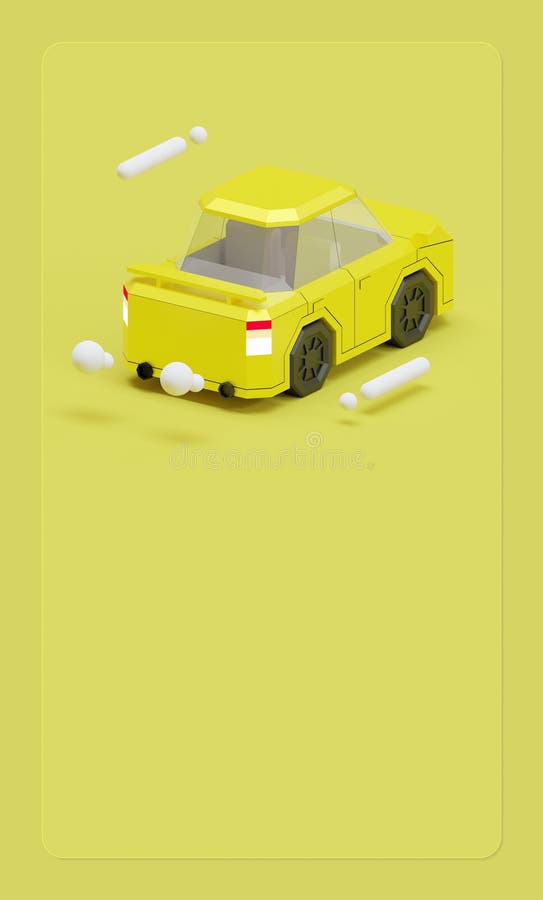 Copy Space with Rear View of Sedan Car 3D Rendering Illustration Stock ...