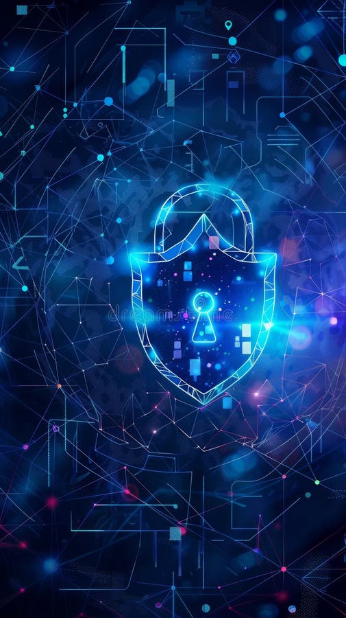 Copy Space Surrounded by Cyber Security Graphics. Stock Illustration ...