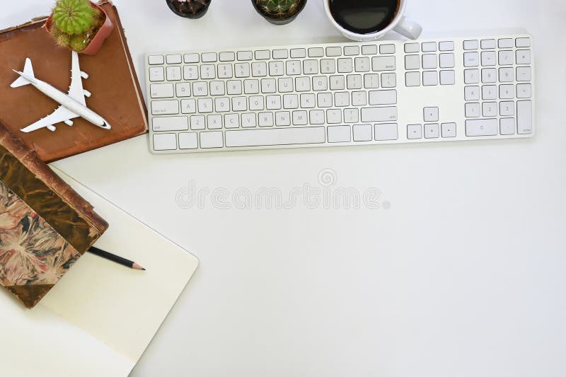Copy Space and Top View Office Desk Stock Image - Image of table ...