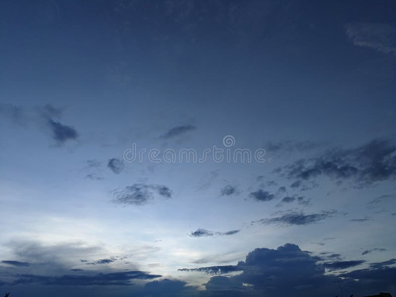Copy Space in the Wide Blue Sky in the Evening. Stock Photo - Image of ...