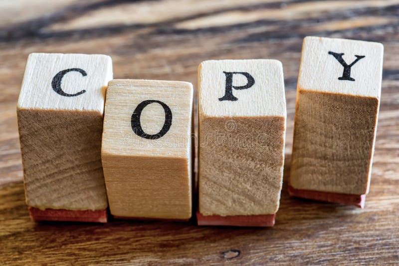 Copy Stamp on Woden Background. Copy Written in Wood Blocks. Stock ...