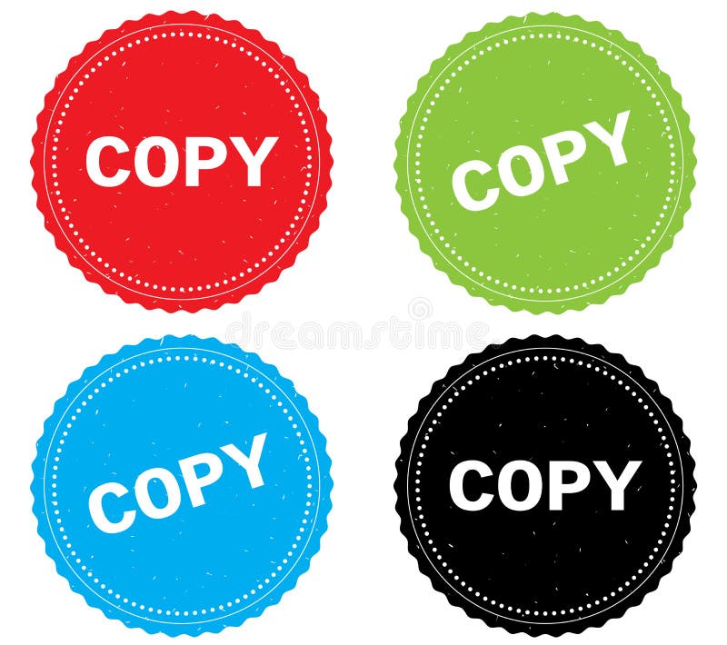 COPY Text, on Round Wavy Border Stamp Badge. Stock Illustration ...