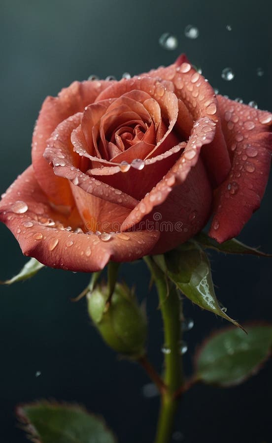 Soft Red Rose: Delicate Petals Close-Up on Dark Background Stock ...