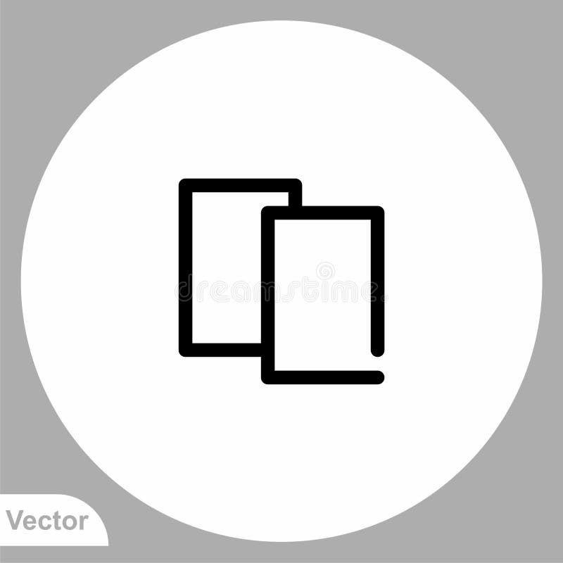 Copy Vector Icon Sign Symbol Stock Vector - Illustration of icon, flat ...