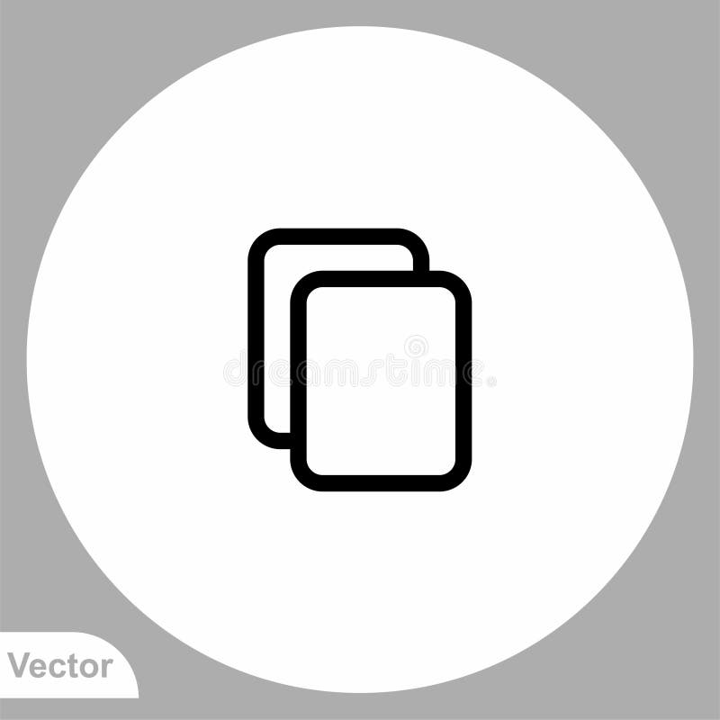 Copy Vector Icon Sign Symbol Stock Vector - Illustration of button ...