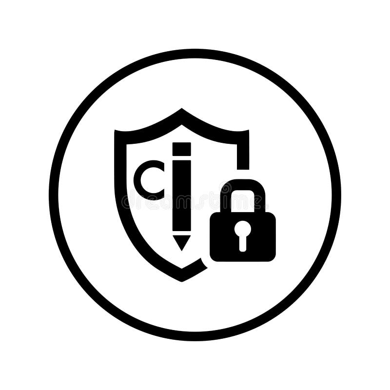 Copy Write Protection Icon. Black Vector Illustration Stock Vector ...