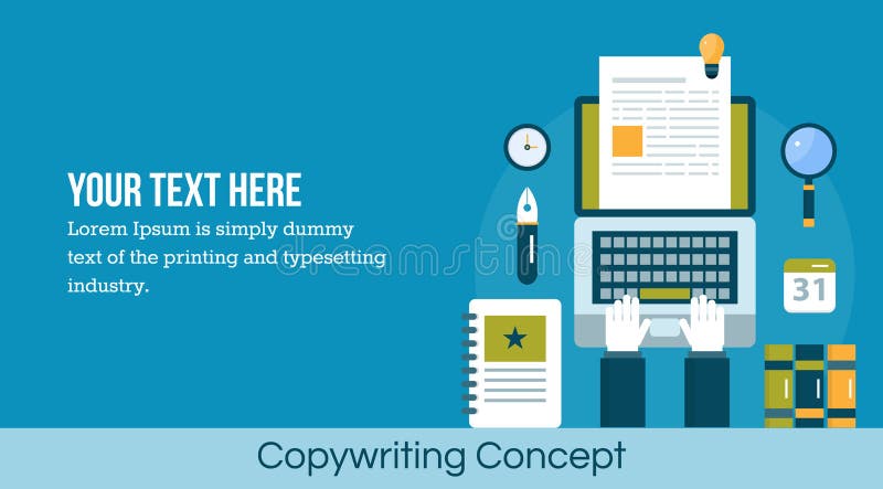 Copy Writing Concept - Flat Design Vector Web Banner Stock Vector ...