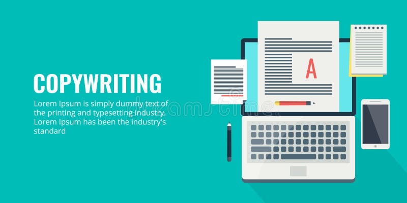 Copy Writing - Content Writing - Creative Writing Concept. Flat Design ...