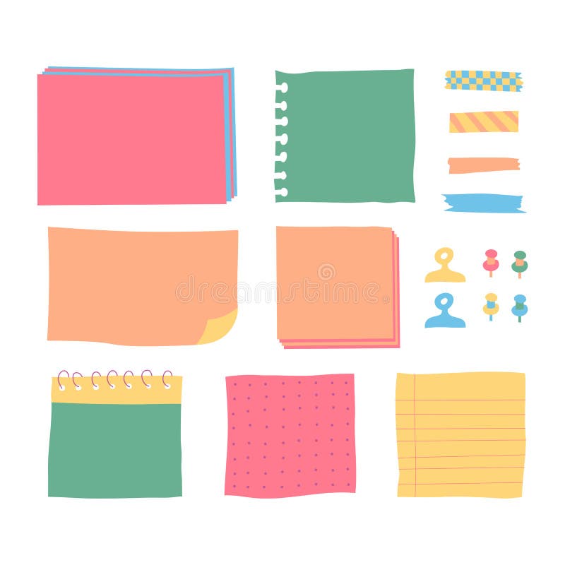 Set of Notebooks of Different Types Stock Illustration - Illustration ...