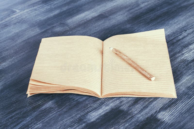 Copybook with pencil stock image. Image of paperback - 68898683