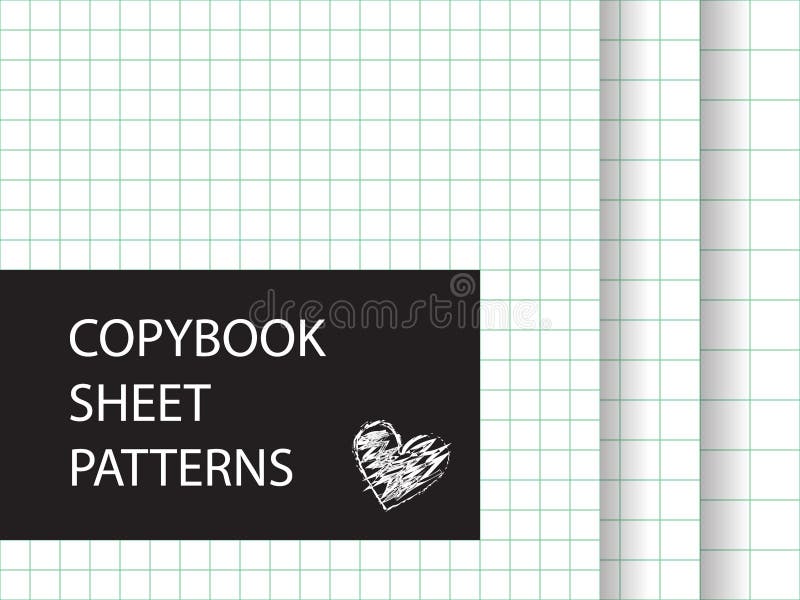Copybook Sheet Pattern Set. Squared Paper Backgrounds Stock Vector ...