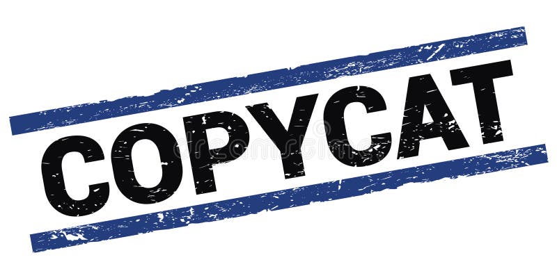 COPYCAT Text on Black-blue Rectangle Stamp Sign Stock Illustration ...