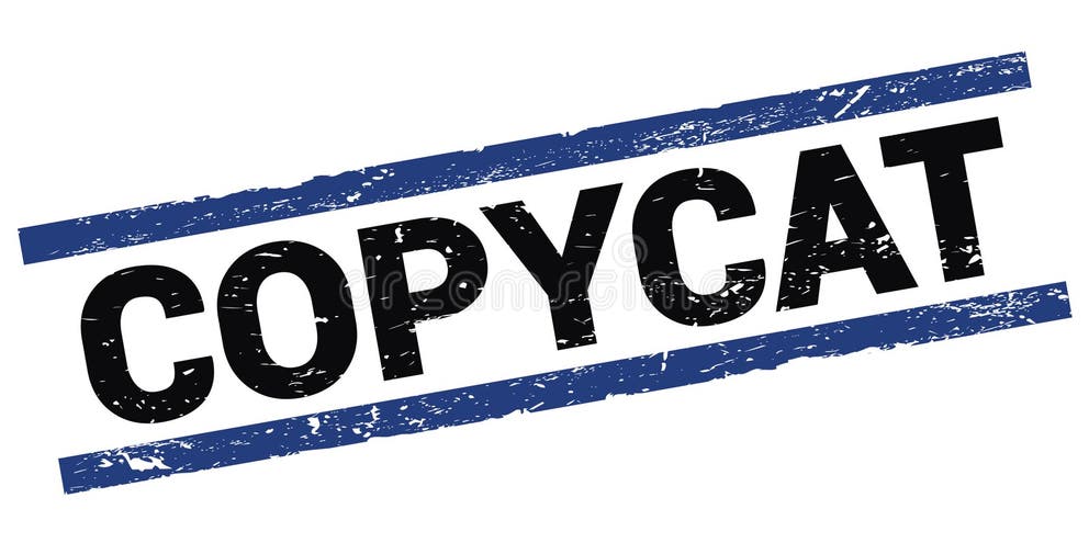 COPYCAT Text on Black-blue Rectangle Stamp Sign Stock Illustration ...