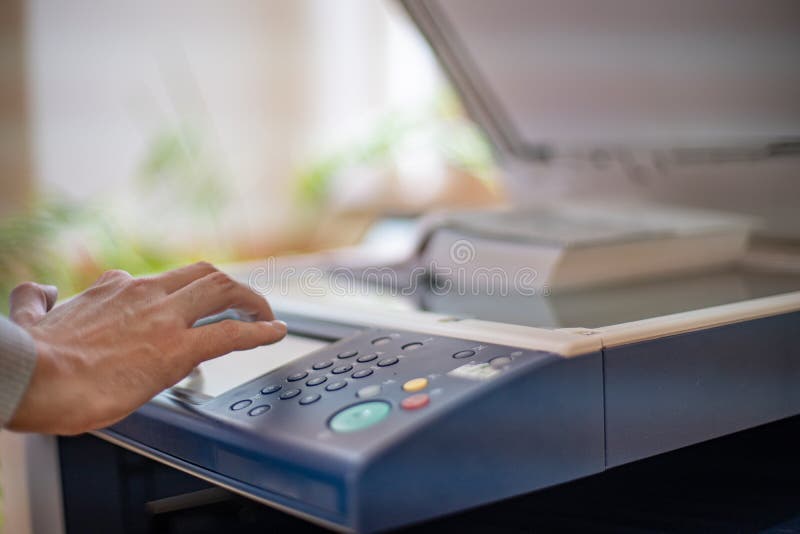 Copying a Book on a Copy Machine for Study in a Library Stock Image ...