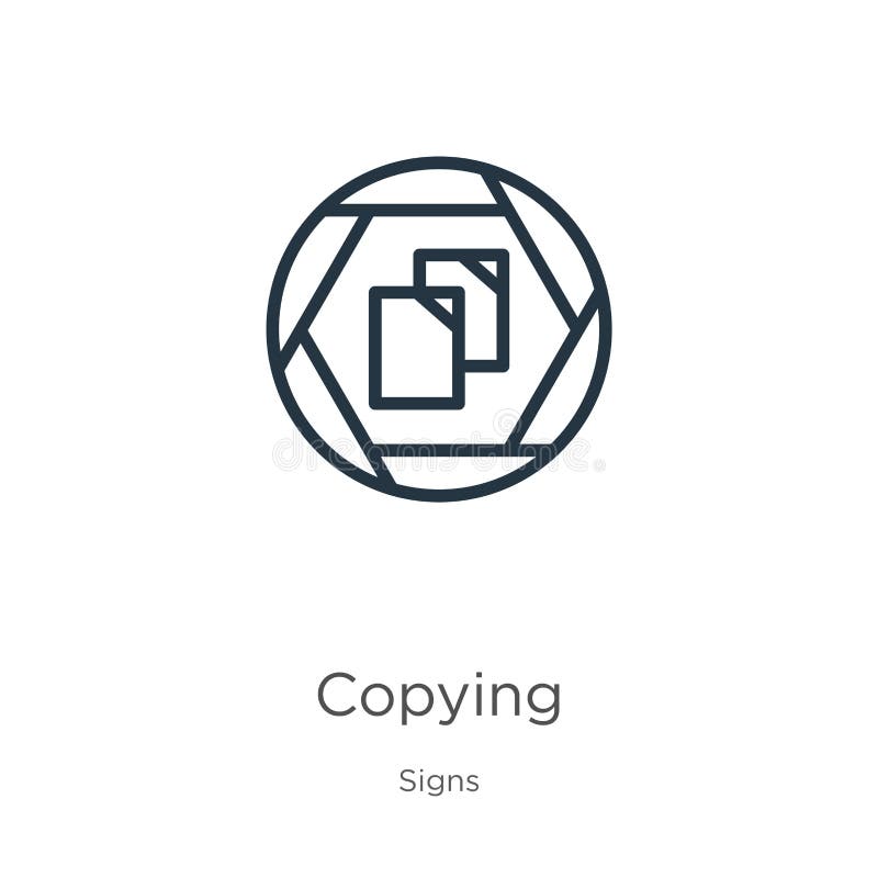 Copying Outline Vector Icon. Thin Line Black Copying Icon, Flat Vector ...