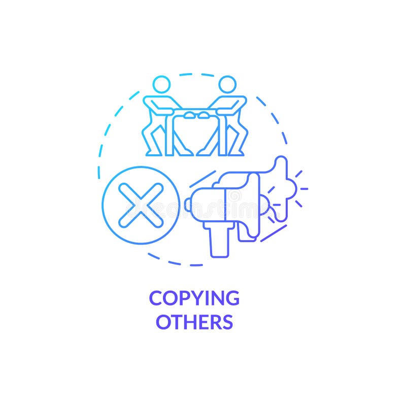 Copying Others Blue Gradient Concept Icon Stock Vector - Illustration ...