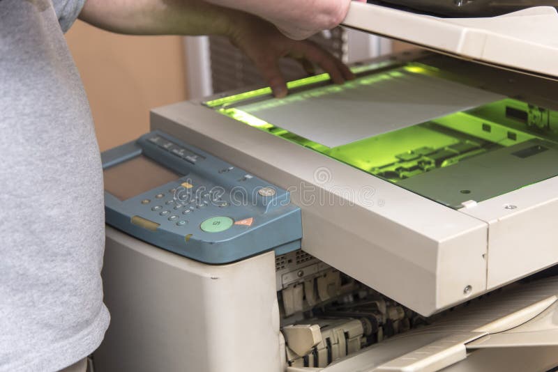 Copying and Scanning Documents on a Machine Stock Photo - Image of ...