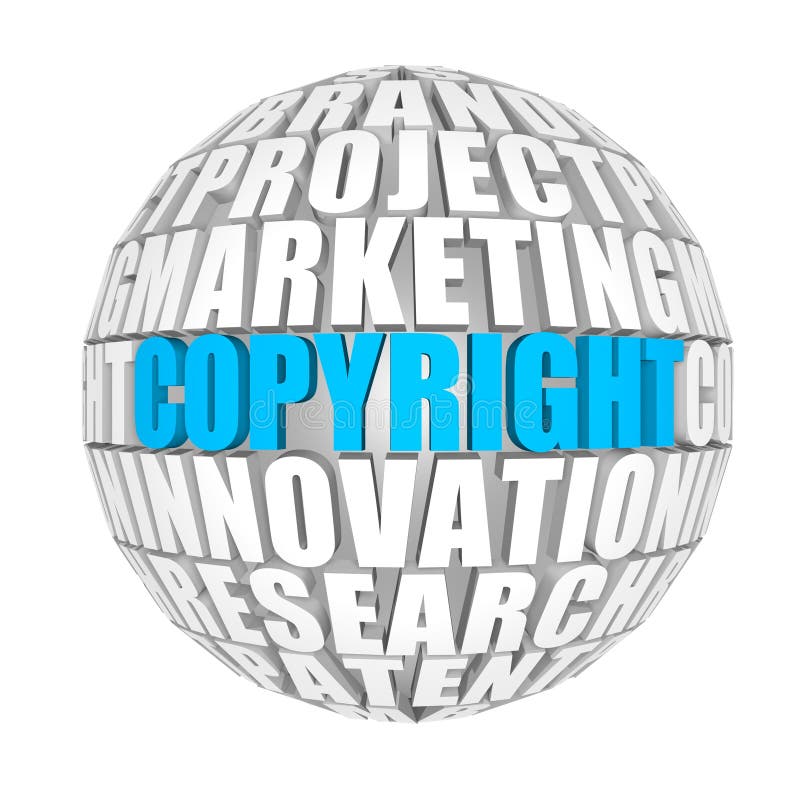 Copyright Symbol IP Legal Words Stock Illustration - Illustration of ...