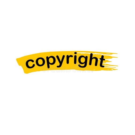 Copyright Lettering on the Yellow Brush for Printing Typography, T ...