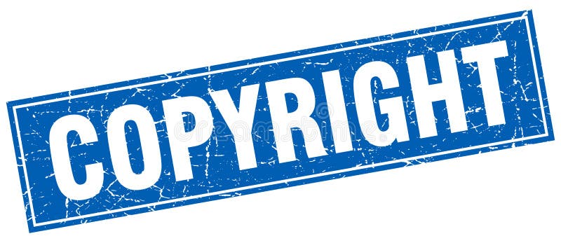 Copyright Blue Round Grungy Rubber Stamp with Stars Stock Vector ...