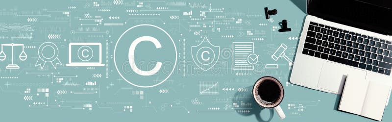 Copyright Concept with a Laptop Computer Stock Image - Image of digital ...