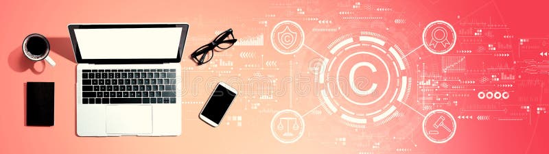 Copyright Concept with a Laptop Computer Stock Photo - Image of rights ...