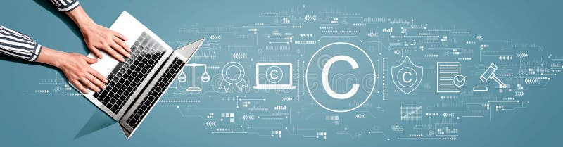 Copyright Concept with Person Using Laptop Editorial Stock Photo ...
