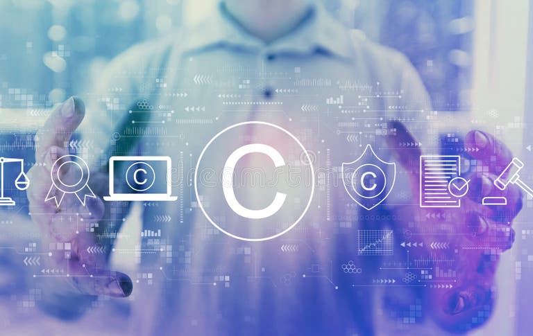 Copyright Concept with Young Man Stock Image - Image of open, person ...