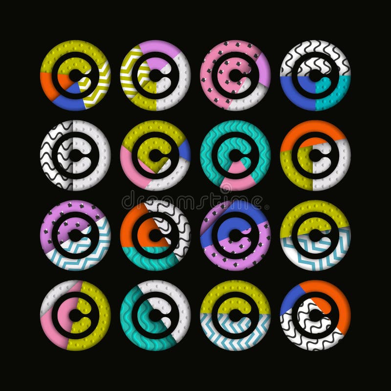 Copyright. Creative Abstract Modern Background from Copyright Signs ...