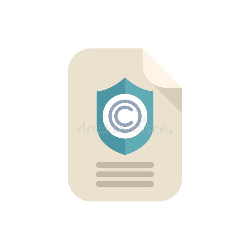 Copyright Document with Shield Icon Protecting Content Stock ...