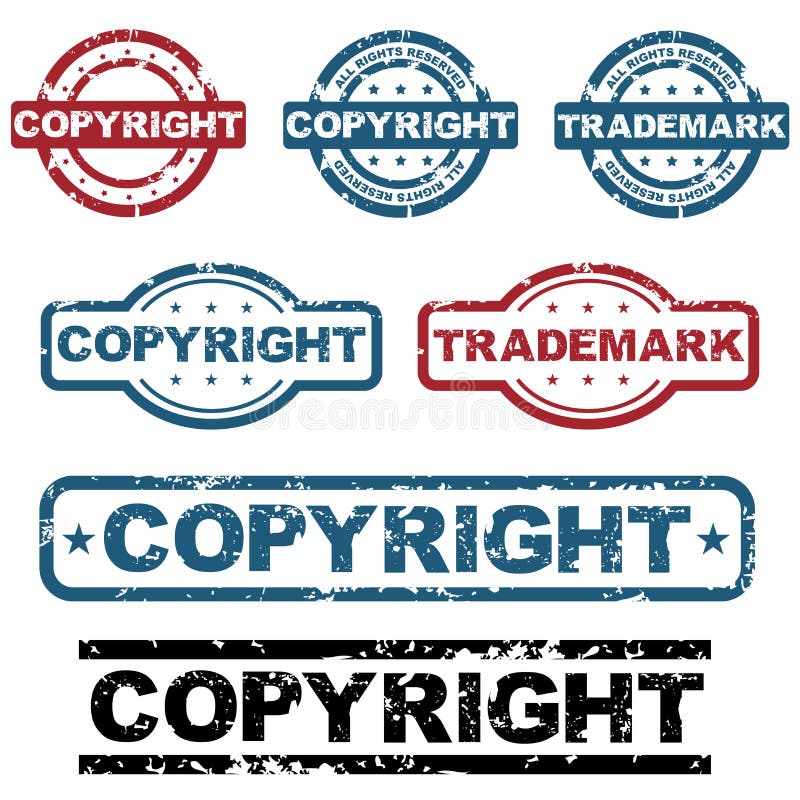 Vector Copyright Trademark Stamps Stock Vector - Illustration of ...