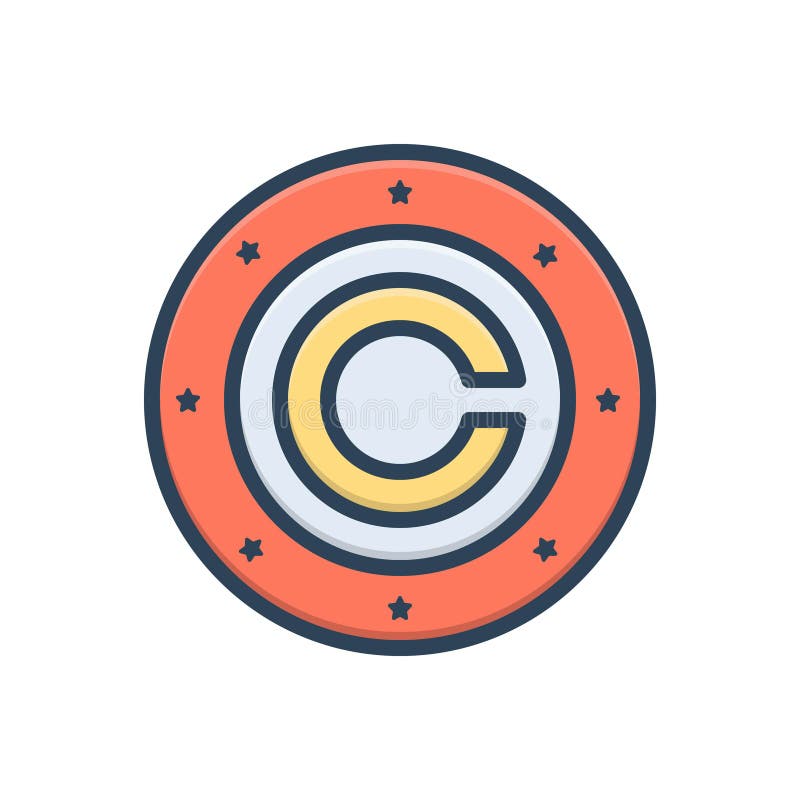 Color Illustration Icon for Copyright, Label and License Stock ...