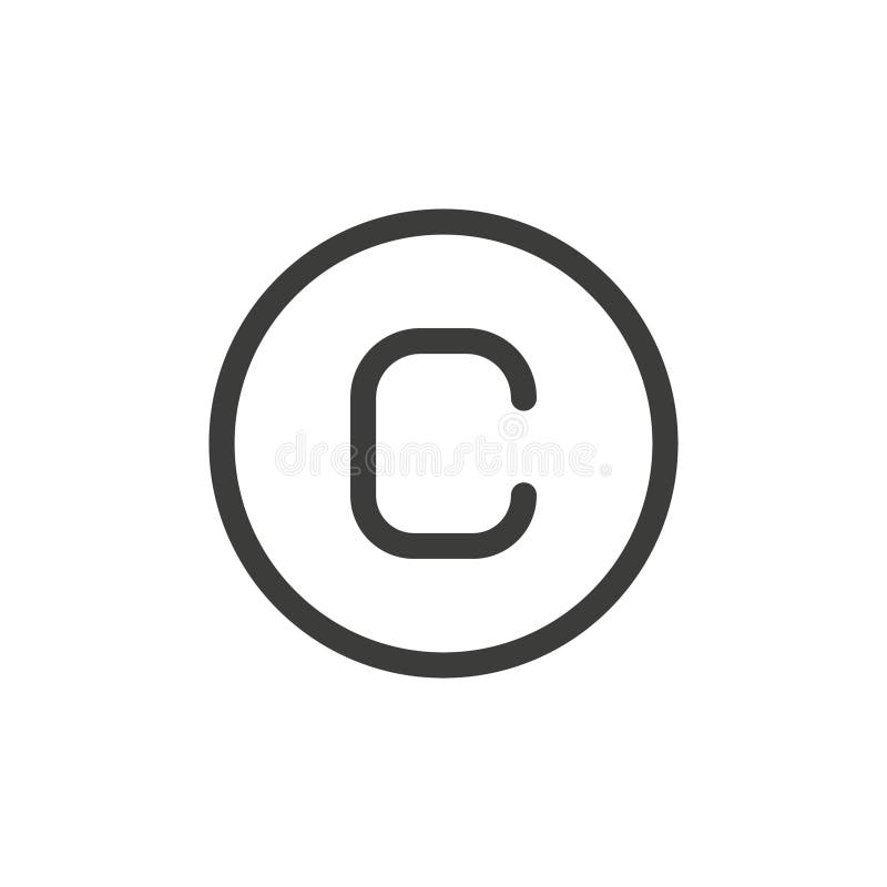 Copyright Icon Simple Outline Vector Logo Stock Vector - Illustration ...
