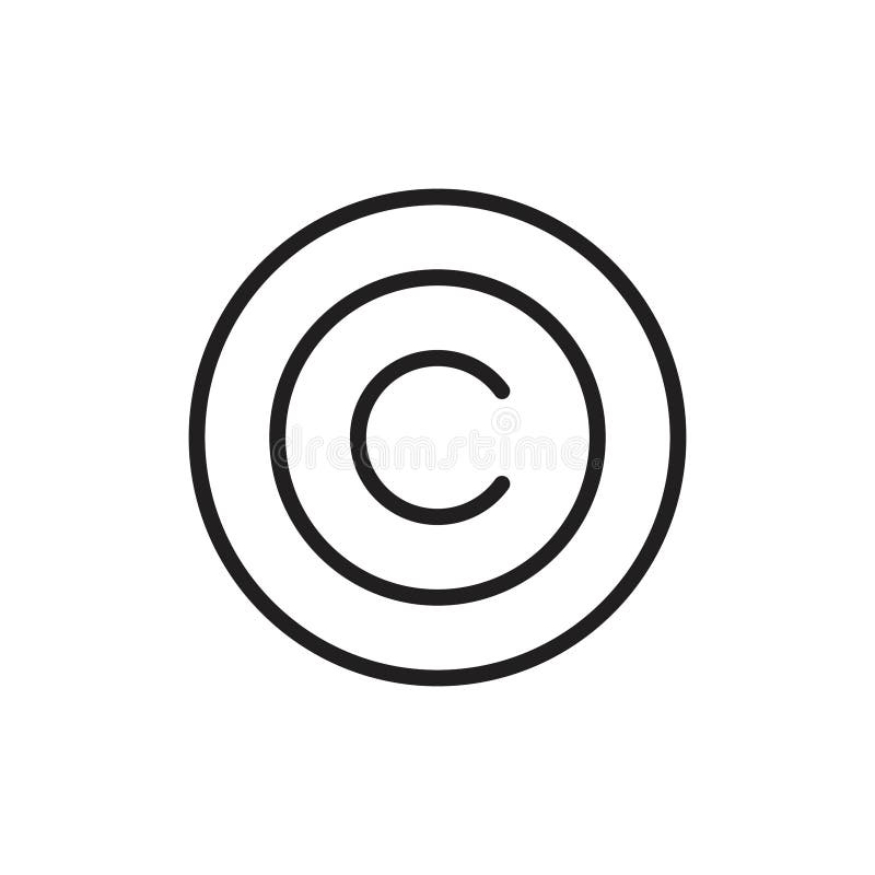 Copyright Icon Simple Thin Outline Stock Vector - Illustration of legal ...