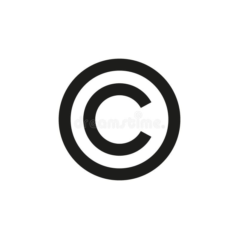 Simple copyright symbol stock vector. Illustration of design - 145690411