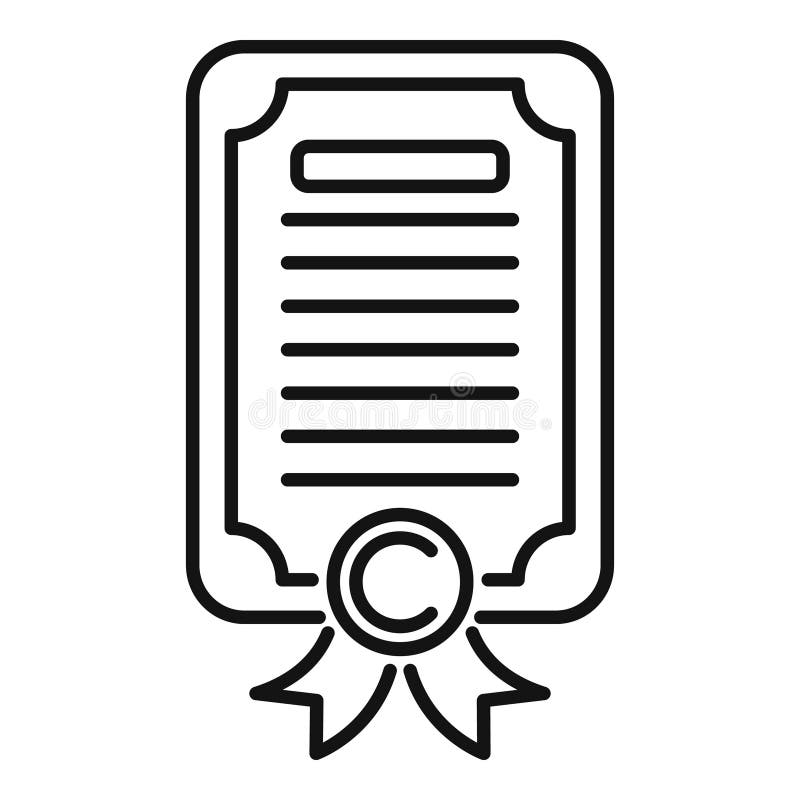 Copyright Law Certificate Icon Outline Vector. Civil Decision Stock ...
