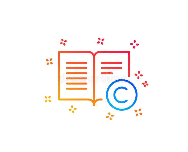 Copyright Line Icon. Copywriting or Book Sign. Vector Stock Vector ...
