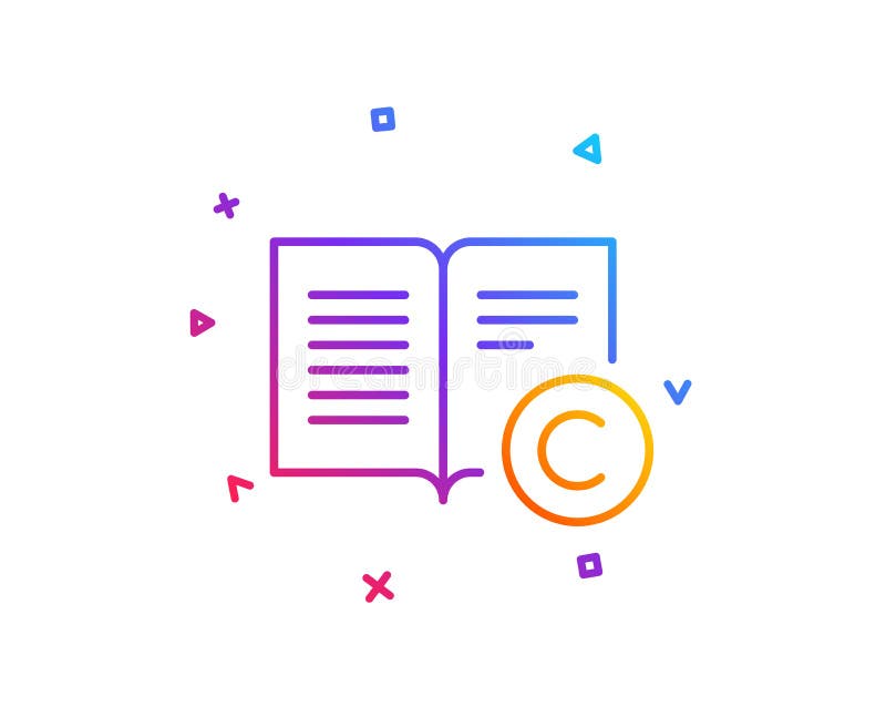 Copyright Line Icon. Copywriting or Book Sign. Vector Stock Vector ...