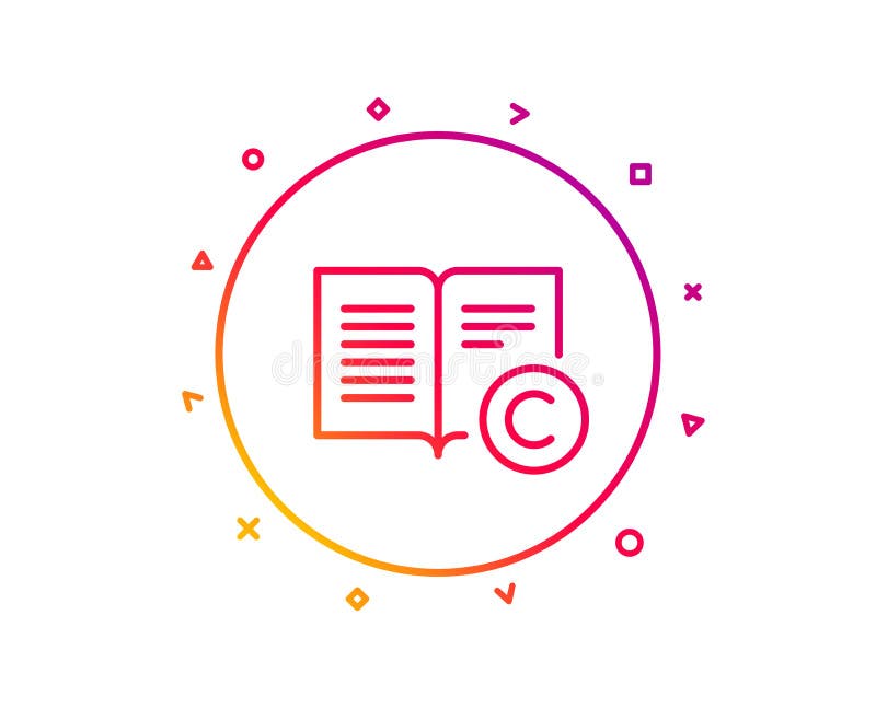 Copyright Line Icon. Copywriting or Book Sign. Vector Stock Vector ...
