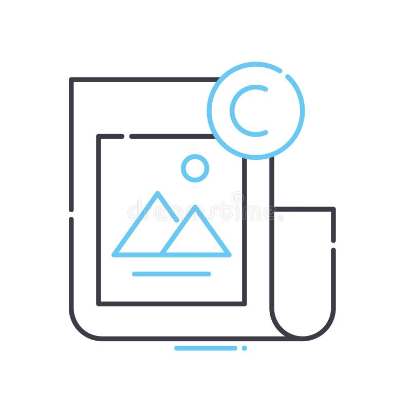Copyright Line Icon, Outline Symbol, Vector Illustration, Concept Sign ...