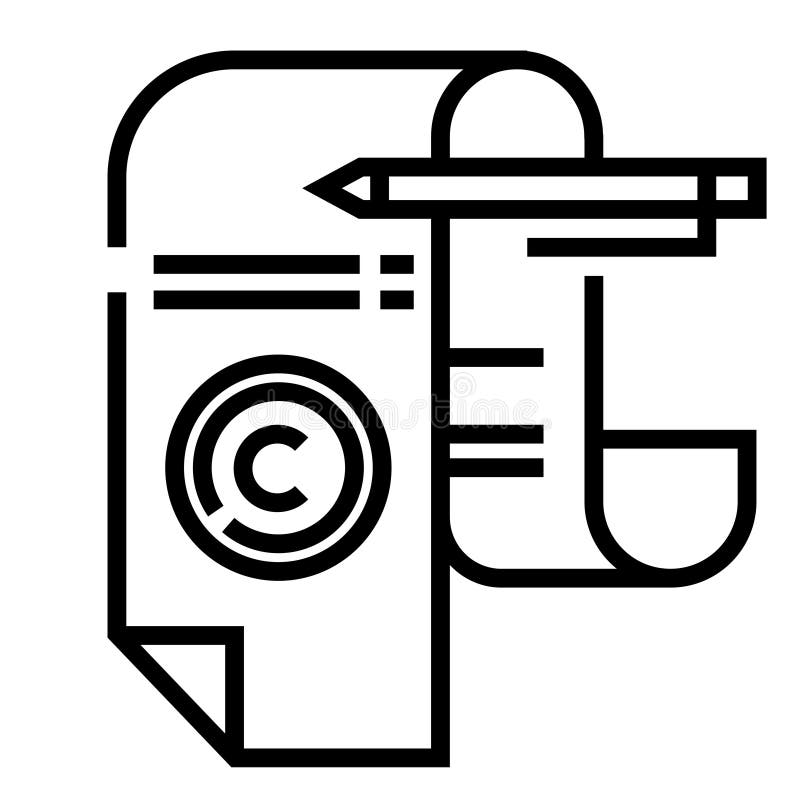 Copyright Line Illustration Stock Vector - Illustration of writing ...