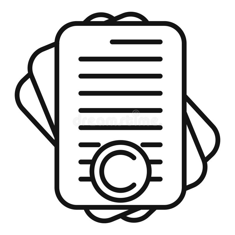 Copyright Papers Icon Outline Vector. Approved Brand Client Stock ...