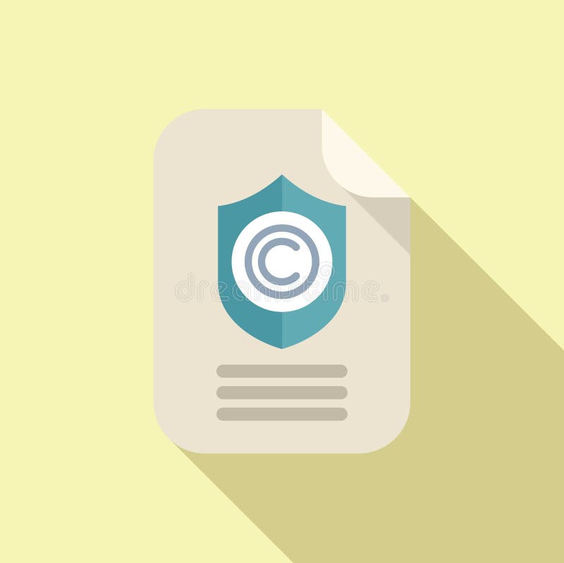 Copyright Protection Document Icon Flat Vector. Online Right Stock ...