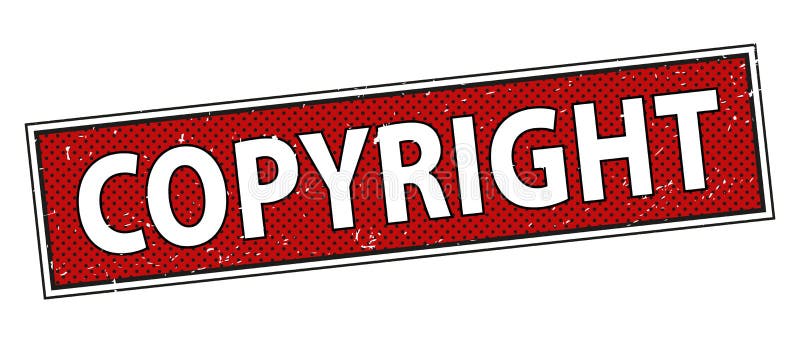 Copyright Red Stamp Tag in Comic Style Text on White Background Stock ...