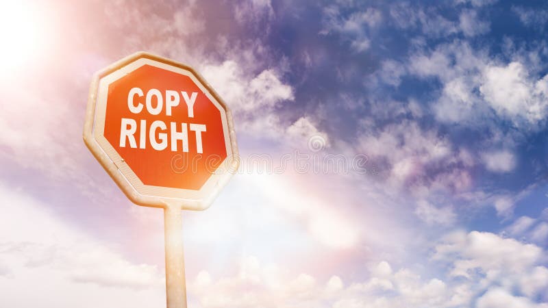 Copyright on Red Traffic Road Stop Sign Stock Image - Image of sunshine ...